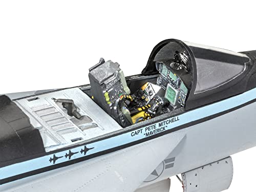 Revell 85-5871 Top Gun Maverick's F/A-18E Super Hornet Fighter Jet Kit 1:48 Scale 161-Piece Skill Level 5 Plastic Model Airplane Building Kit , Gray