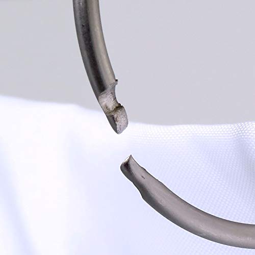 SlipX Solutions Brushed Nickel Simple Slide Shower Curtain Rings Provide Effortless Gliding on Standard Shower Rods (Rust Resistant, Snap Closure, Set of 12)