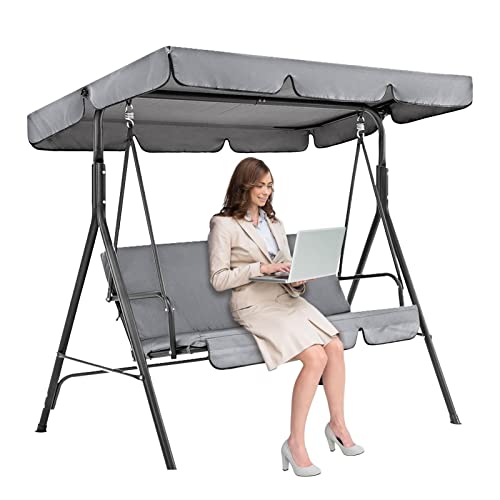 Patio Swing Cushion Cover, All Weather Patio Swing Cover Canopy Cover, 59x20x4in Waterproof Dustproof Swing Chair Protector, Patio Swing Cushion Cover Replacement for Courtyard & Garden