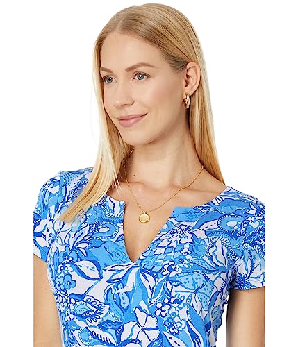 Lilly Pulitzer UPF 50+ Sophiletta Dress Blue Tang Flocking Fabulous Engineered Dress XL
