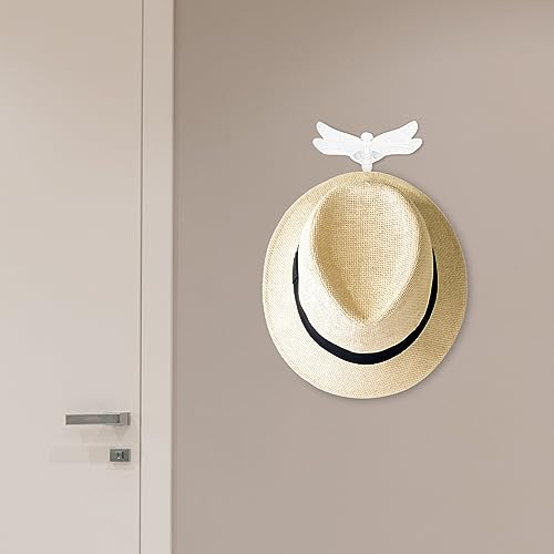 Cabilock 3 Sets Dragonfly Hook Cartoon Wall Hook Coat Hanger Animal Wall Hooks Dragon Fly Coat Hook Decorative Coat Hook Outdoor Decor Key Hanging Hook Hang Towel Clothes Wrought Iron White