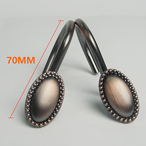 Shower Curtain Rings Hooks Bathroom Home Shower Decorative Rod Rustproof Metal Clips 12Set / Pack Metal Ball Style