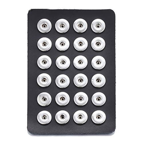 LOVGLISTEN fit 18-20MM Snap Jewelry Display Stand Pu Leather Snap Chunk Hold up to 24 Charms (black)