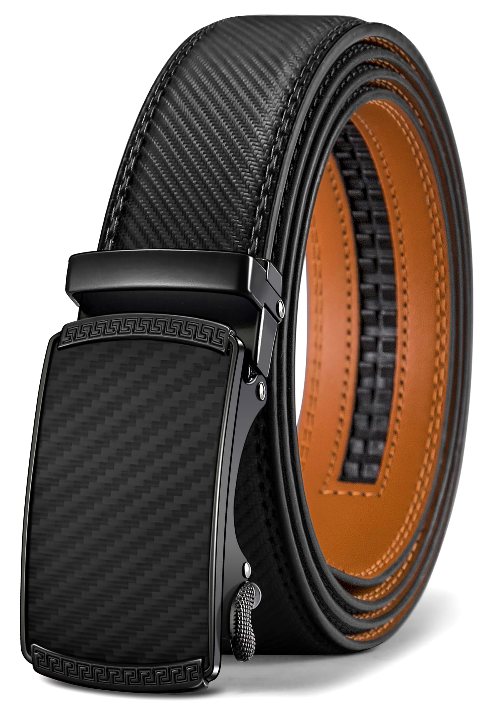 BULLIANT Men's Belt, Slide Ratchet Belt For Gift Men Dress Pant Shirt Oxfords,Trim To Fit(Black,42"-48" Waist Adjustable)