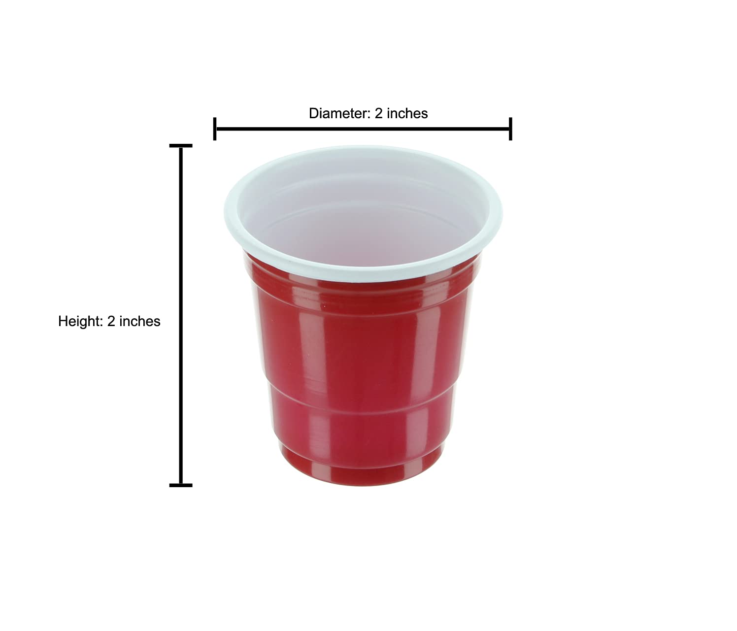 Disposable Shot Glasses - Mini Red Party Cups - 120 Count 2 Ounce - Plastic Shot Cups - Jello Shots - Jager Bomb - Beer Pong - Perfect Size for Serving Condiments, Snacks, Samples and Tastings