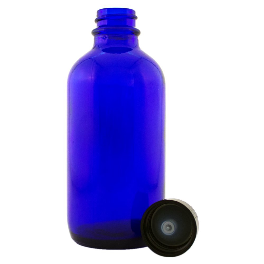 4 fl oz Cobalt Blue Glass Bottle with Phenolic Cone Cap (Single)