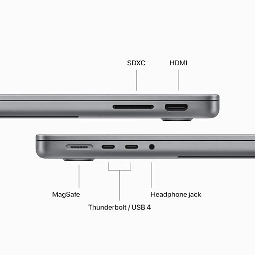 Apple 2023 MacBook Pro Laptop M3 chip with 8‑core CPU, 10‑core GPU: Built for Apple Intelligence, 14.2-inch Liquid Retina XDR Display, 8GB Unified Memory, 1TB SSD Storage; Space Gray