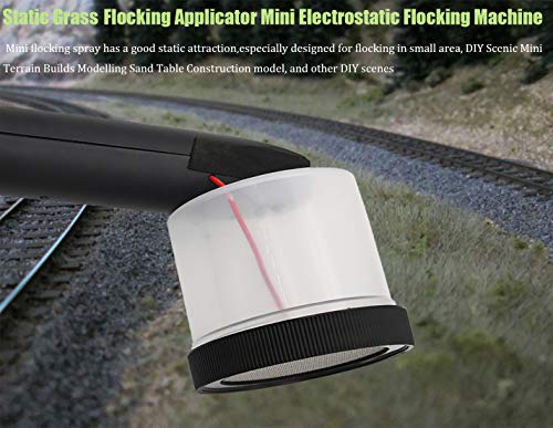 Static Grass Flocking Applicator,Mini Electrostatic Flocking Machine,Portable ABS Flocking Machine for DIY Scenic Mini Terrain Builds Modelling Sand Table Train Wargames Model Railroad Diorama Scale