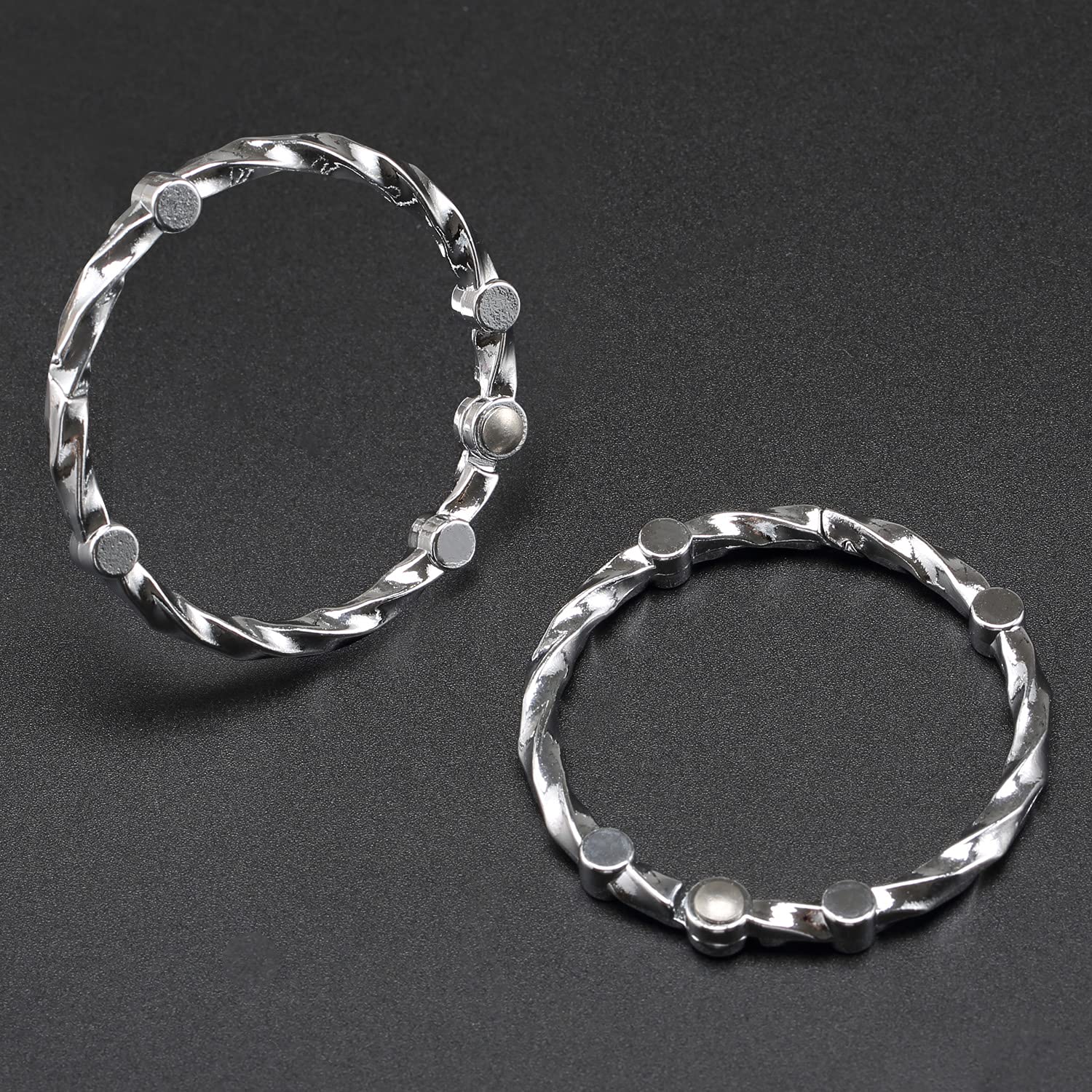CHICTIE Chrome Shower Curtain Rings, Silver Rustproof Decorative Shower Hooks, Set of 12 Premium Metal Shower Rings Hangers HK5# Circle Ring Design