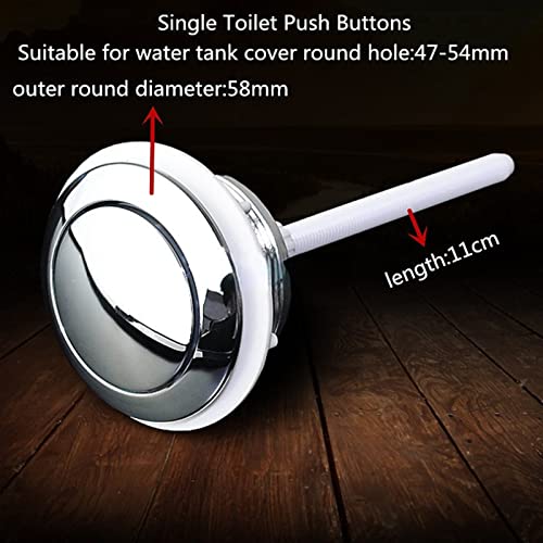 Toilet Push Button Toilet Water Tank Ceramics Cover ABS Plastic Switch Push Button,Outer Round Diameter 58mm Round Single Push Button