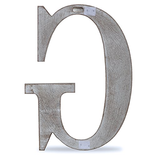The Lucky Clover Trading G Wood Block, 8" L, Charcoal Grey Wall Letter, Gray