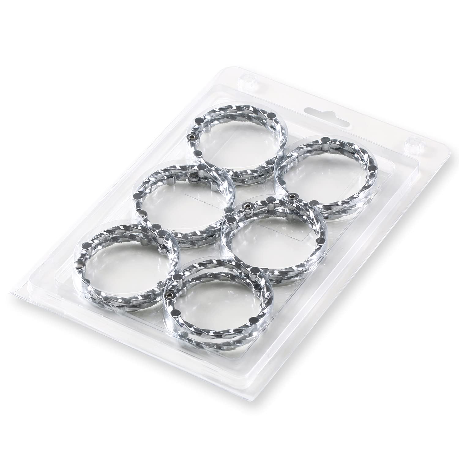 CHICTIE Chrome Shower Curtain Rings, Silver Rustproof Decorative Shower Hooks, Set of 12 Premium Metal Shower Rings Hangers HK5# Circle Ring Design