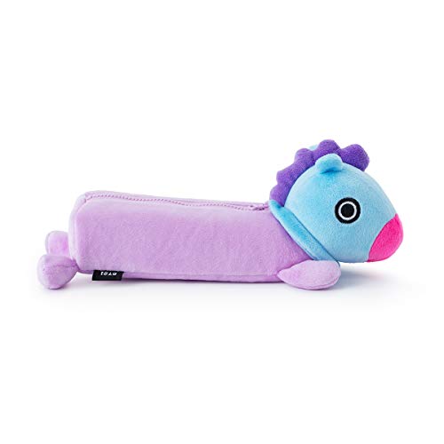 BT21 MANG Character Soft Plush Stuffed Animal Cute Pencil Case Pouch, Purple/Blue