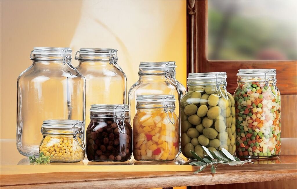 Bormioli Rocco Fido Square Jar with Clear Lid, 17-1/2-Ounce, Set of 2