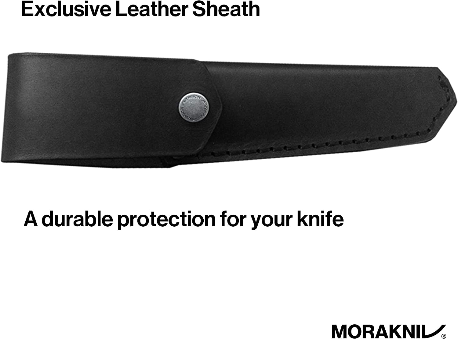 Morakniv Garberg Full Tang Fixed Blade Knife with Carbon Steel Blade and Leather Sheath, Black, 4.3 Inch
