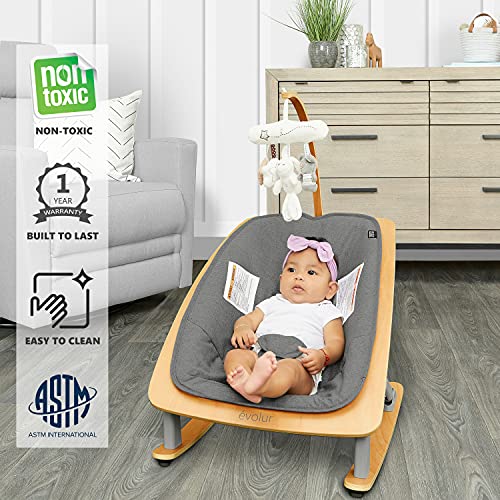 Evolur Tory 2-in-1 Rocker & Chair in Gray, Normal, Mentioned in The Attached Sheet