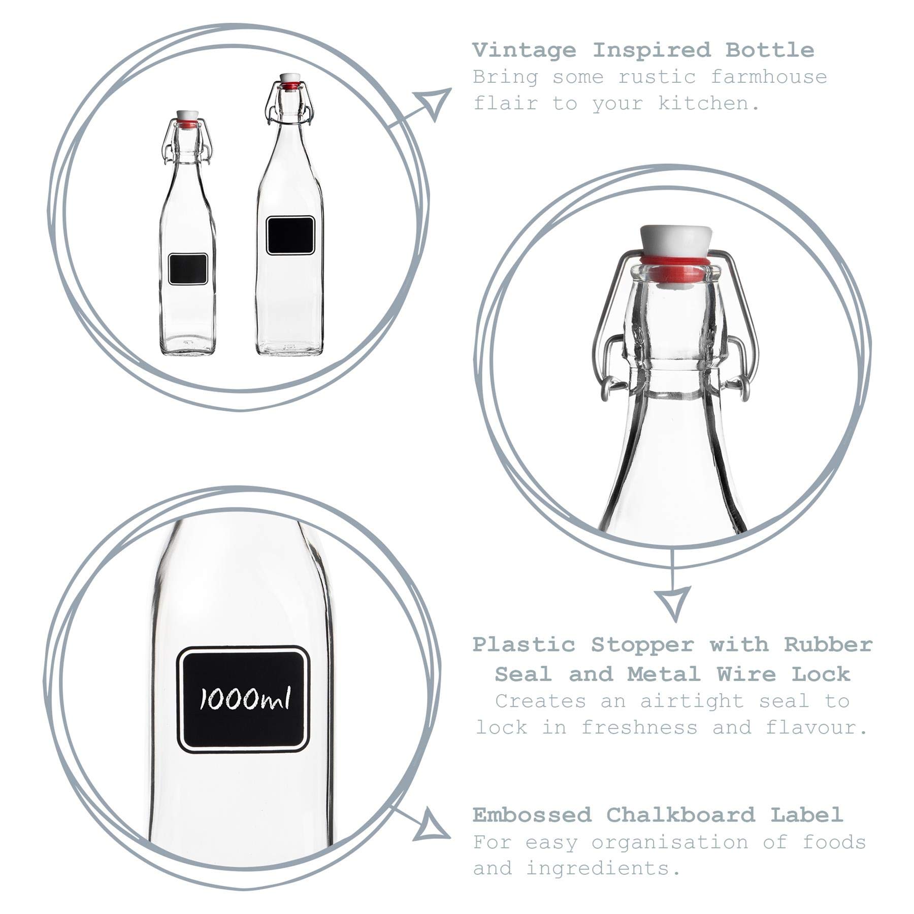 Bormioli Rocco Swing Bottle with Blackboard Label