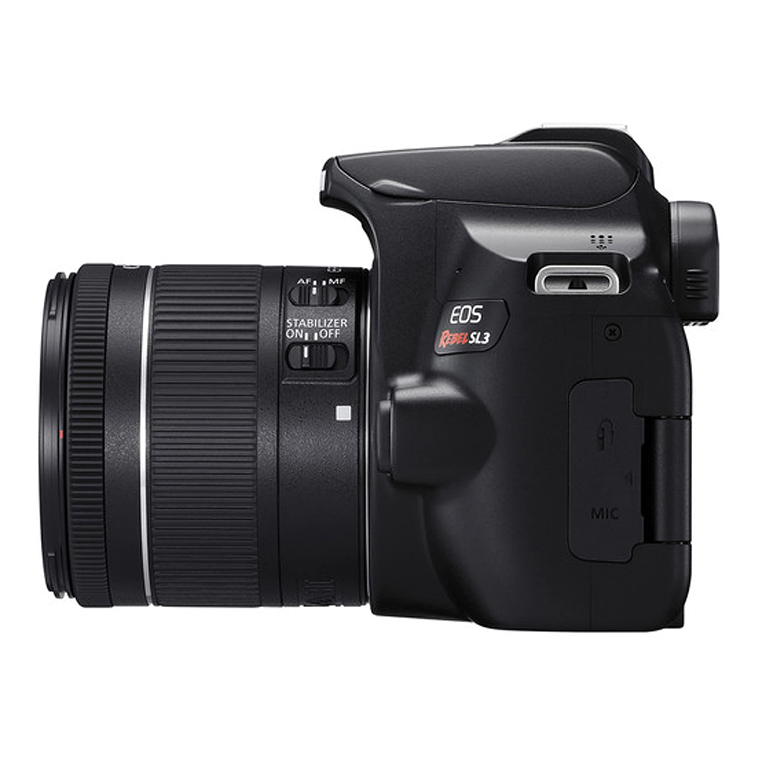 Canon EOS Rebel SL3 DSLR Camera with Video Creator Kit + Canon EF-S 18-55mm f/4-5.6 is STM Lens + 2pc 64GB Memory Cards + Softwear Editor + Tripod & More (Renewed)