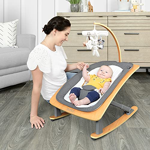 Evolur Tory 2-in-1 Rocker & Chair in Gray, Normal, Mentioned in The Attached Sheet