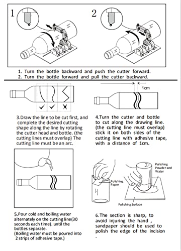 Arc Glass Bottle Cutter Portable DIY Bottle Cutting Tool Kits for Different Angles, Square & Round Bottle Cutting Machine with Complete Accessories for Beer, Whiskey, Wine…