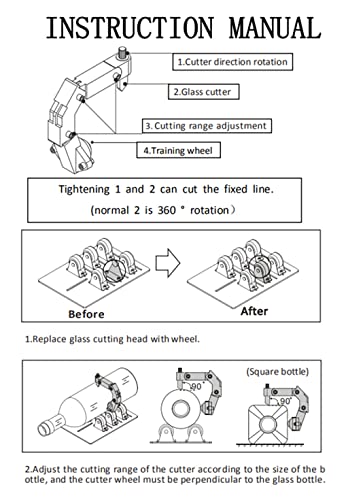 Arc Glass Bottle Cutter Portable DIY Bottle Cutting Tool Kits for Different Angles, Square & Round Bottle Cutting Machine with Complete Accessories for Beer, Whiskey, Wine…