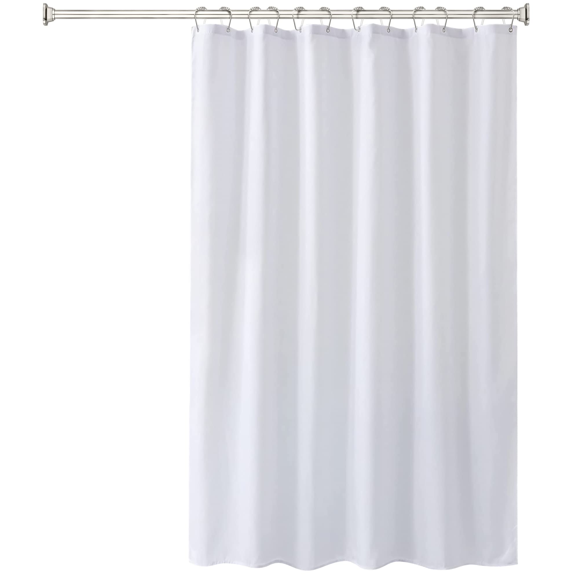 Splash Home Oblo Decorative Shower Curtain Hooks, Roller Rings & Rust-Resistant Metal, Rolling Curtain Hook, for Bathroom Rod and Curtain Hangers, Set of 12 - Satin Nickel