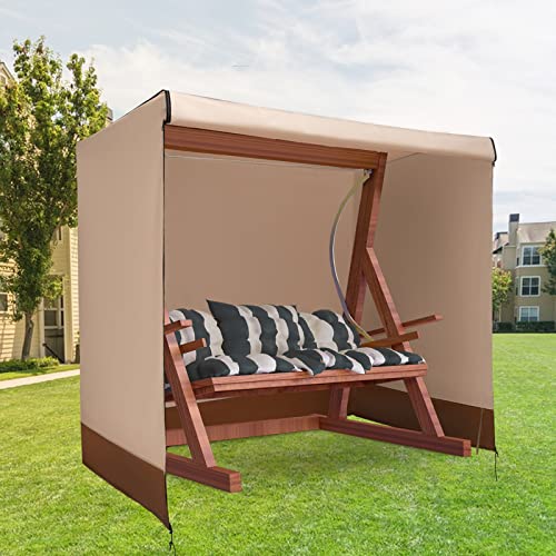 WEIMELL Outdoor Swing Cover 3 Seater Waterproof Porch Swing Cover Patio Swing Covers 86W*48D*67H Inch 2 Seater Garden Furniture Cover Swing Canopy Cover Swing Chair Protector Cover