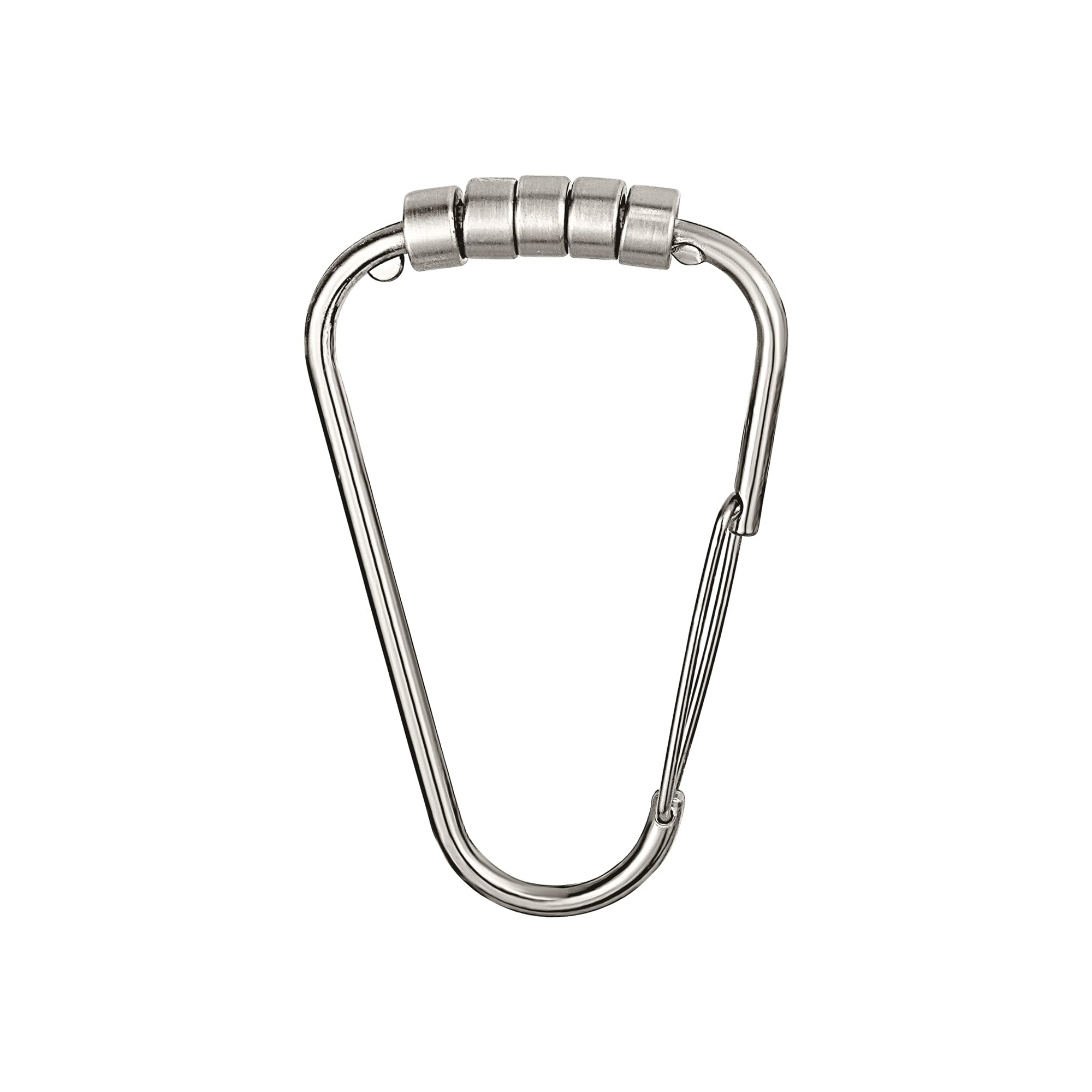 Splash Home Oblo Decorative Shower Curtain Hooks, Roller Rings & Rust-Resistant Metal, Rolling Curtain Hook, for Bathroom Rod and Curtain Hangers, Set of 12 - Satin Nickel