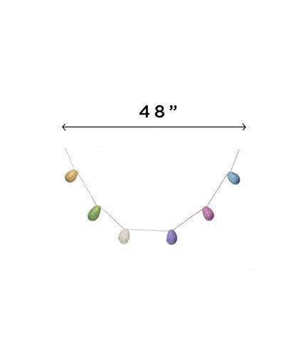 De Kulture Handmade Premium Wool Felt Easter Stuffed Egg Garland Eco Friendly Eastertide Wall Hanging Home Office Wedding Party Holiday Decoration Banner |48 Inch