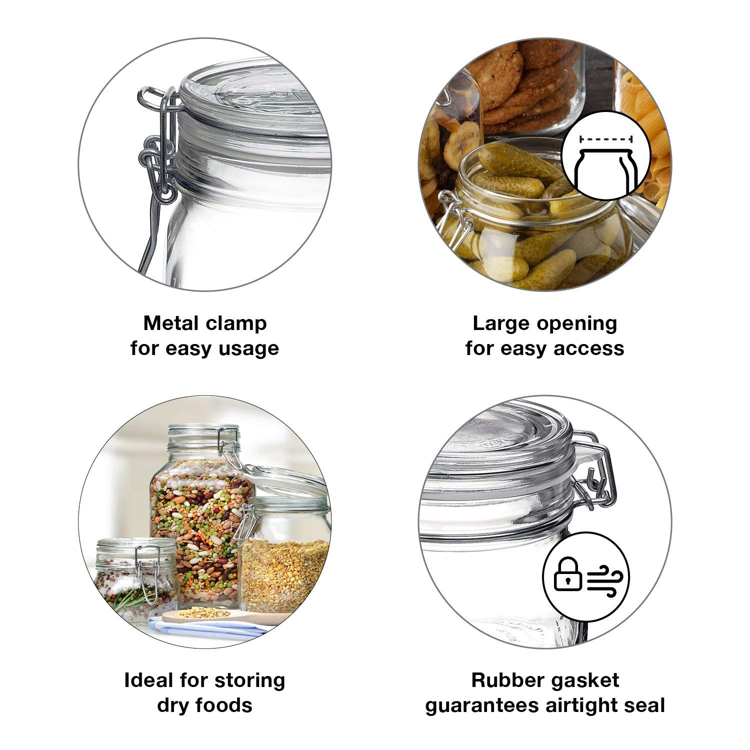 Bormioli Rocco Fido Glass Canning Jar Italian - 4 Liter, SYNCHKG014693