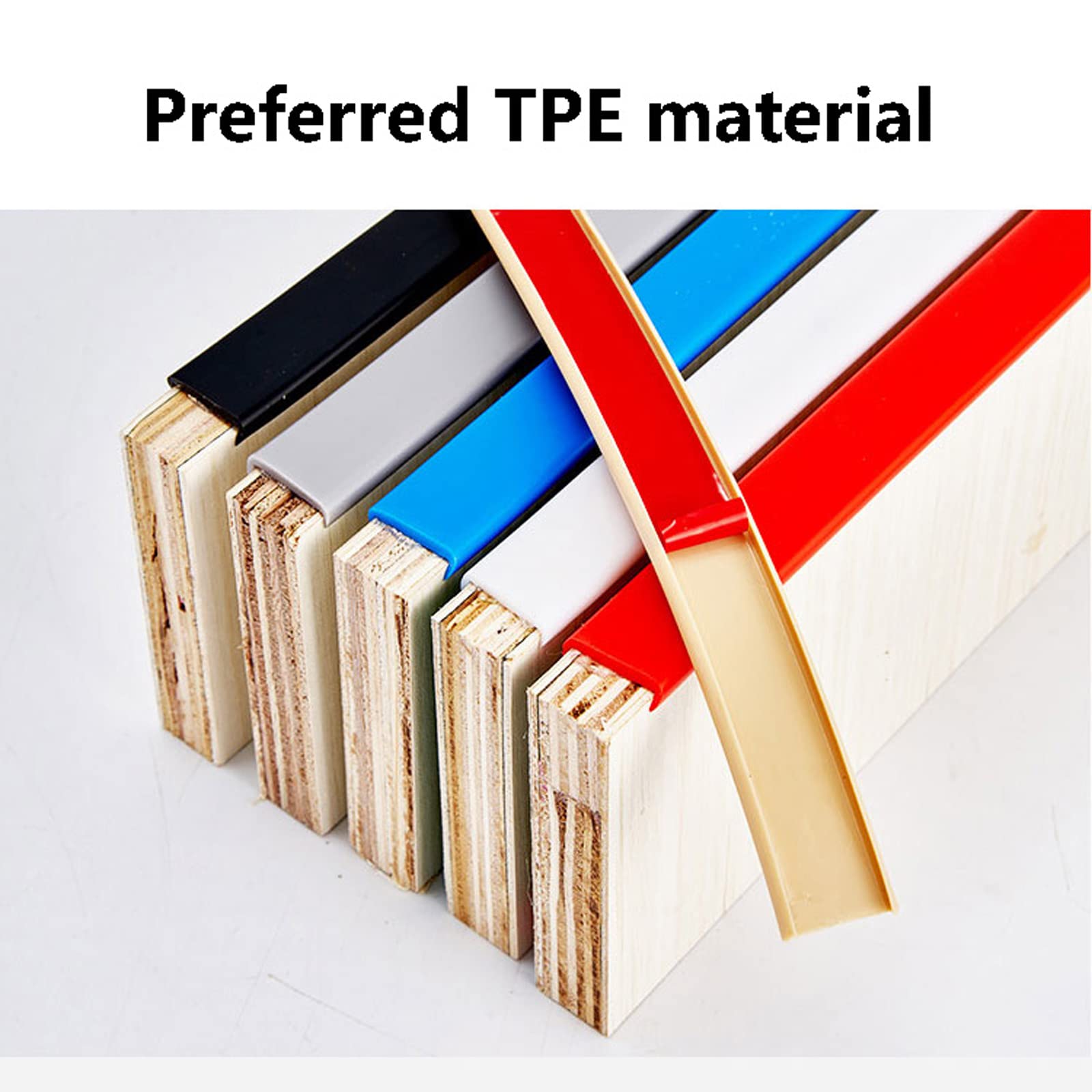 LKYJD 4m U Shape Veneer Edge Banding Strip, Self Adhesive Wood Edging Veneer Tape, Kitchen Worktop Edging Protectors Joining Strip, Edging Trim Sealing Strip, Tables and Chairs, Cabinets(Red-18mm)