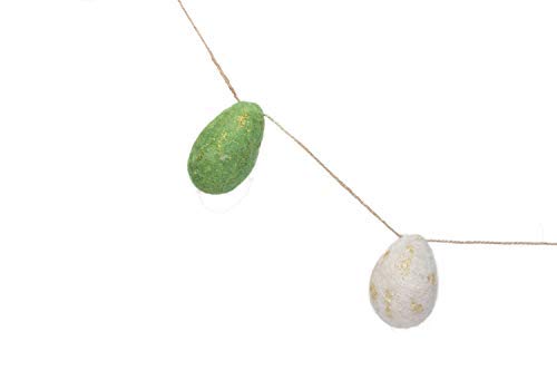 De Kulture Handmade Premium Wool Felt Easter Stuffed Egg Garland Eco Friendly Eastertide Wall Hanging Home Office Wedding Party Holiday Decoration Banner |48 Inch