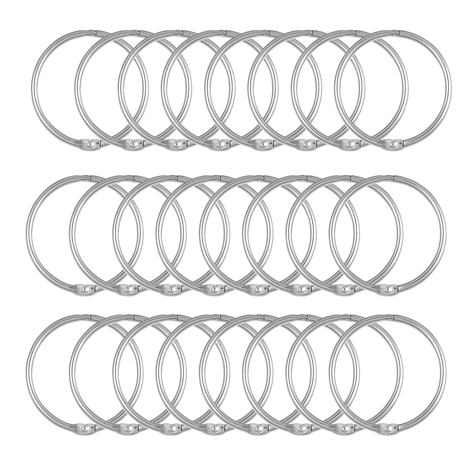 24 Pack Shower Curtain Rings, Rustproof Decorative Shower Curtain Hooks Metal Round Shower Ring Hooks for Bathroom Shower Rod (Stainless Steel)