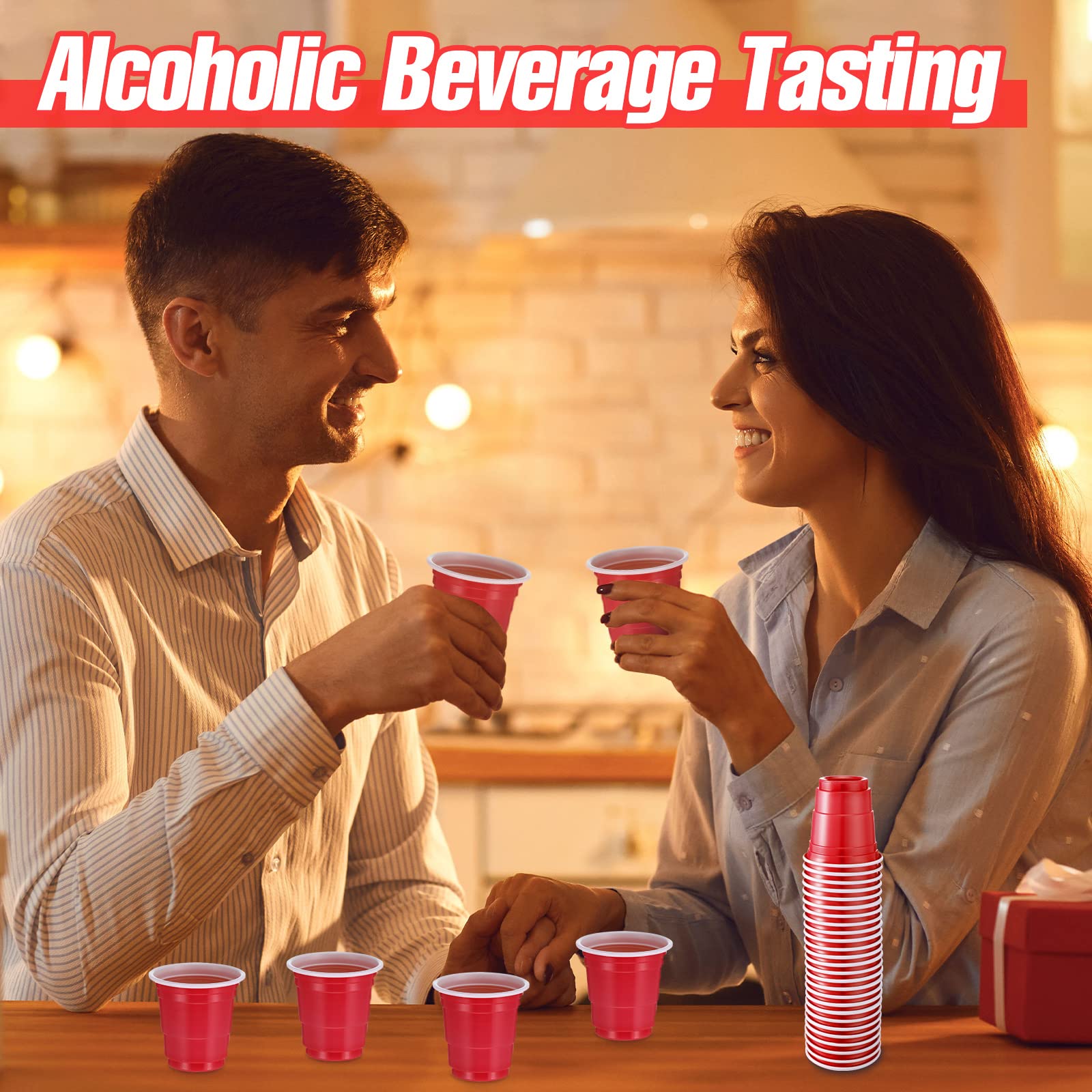 Yetene 500 Pack 2oz Red Plastic Shot Glasses Cup Disposable Shot Glasses Mini Small Disposable Plastic Red Cup for Summer Pool Water Party Snacks Samples Tasting