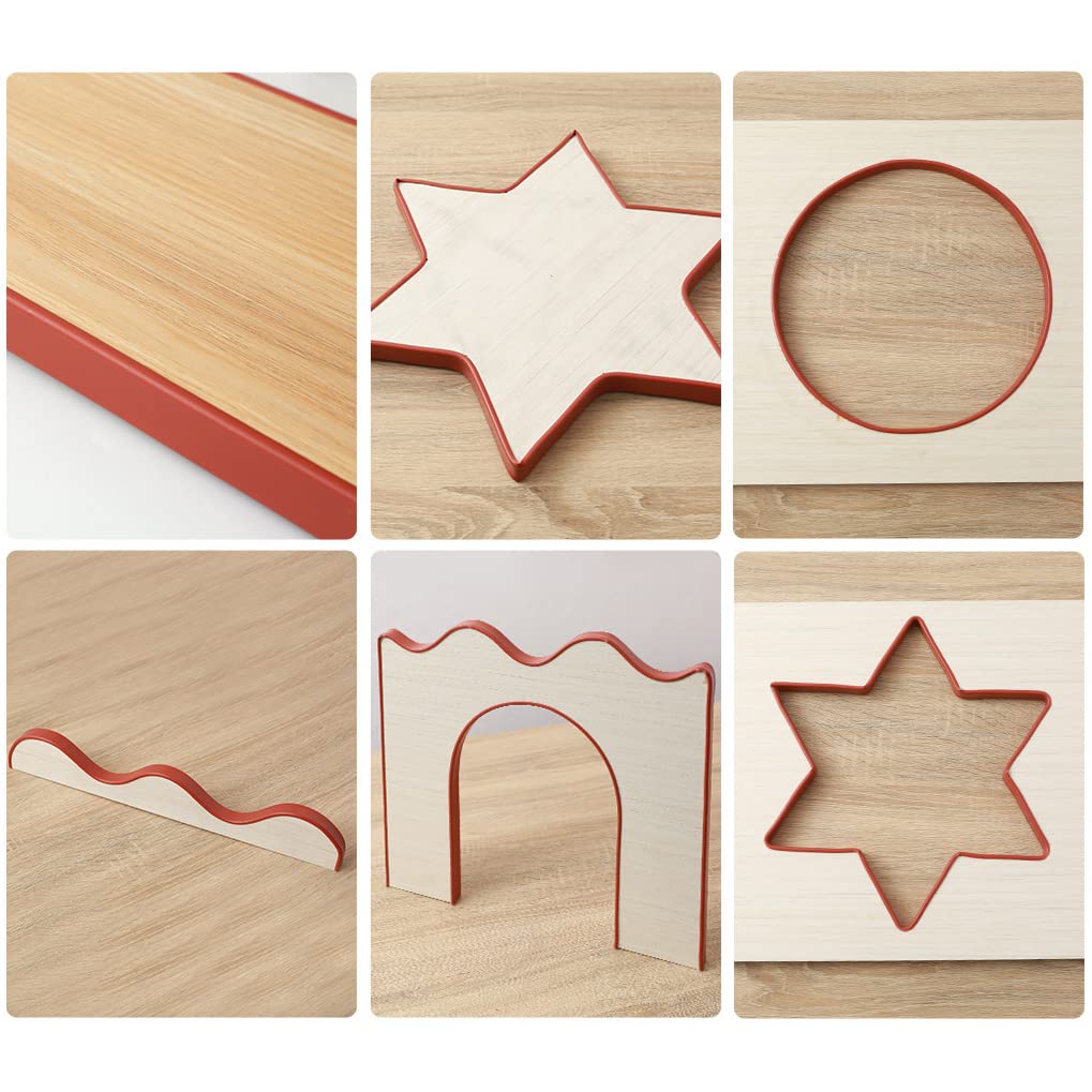 LKYJD 4m U Shape Veneer Edge Banding Strip, Self Adhesive Wood Edging Veneer Tape, Kitchen Worktop Edging Protectors Joining Strip, Edging Trim Sealing Strip, Tables and Chairs, Cabinets(Red-18mm)