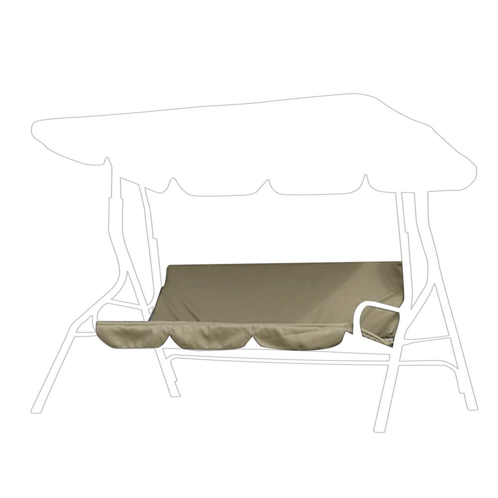 Waterproof Patio 3 Person Swing Cushion Cover Set Replacement,Foldable Durable Cloth Easy Installation and Disassembly59.1 x 19.7 x 3.9in(Beige)