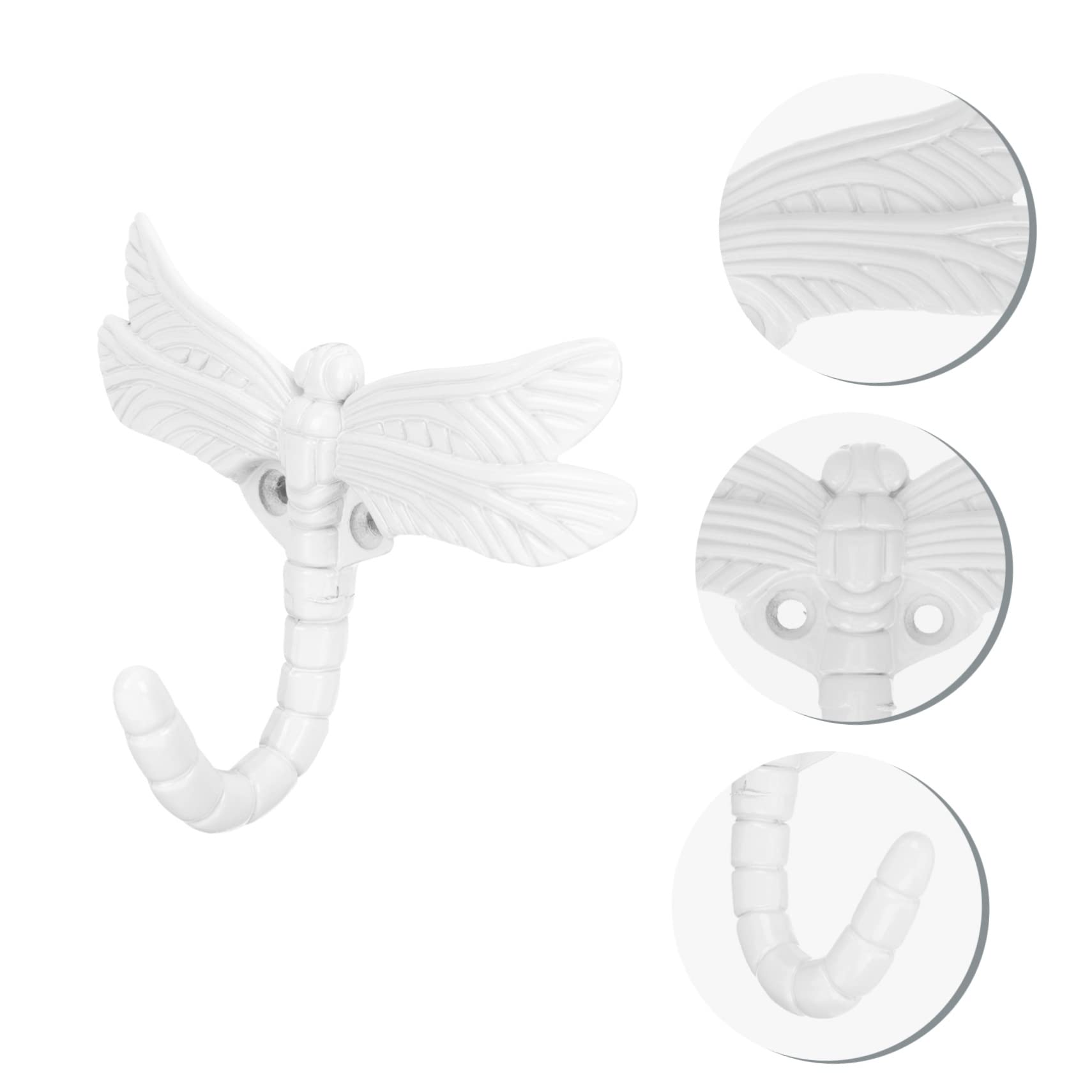 Cabilock 1 Set Dragonfly Hook Jacket Hooks Wall Mount Hooks Things Dragonfly Wall Art Key Hooks Home Storage Hooks Towel Rack Robe Hook Hanger Cute Wrought Iron White
