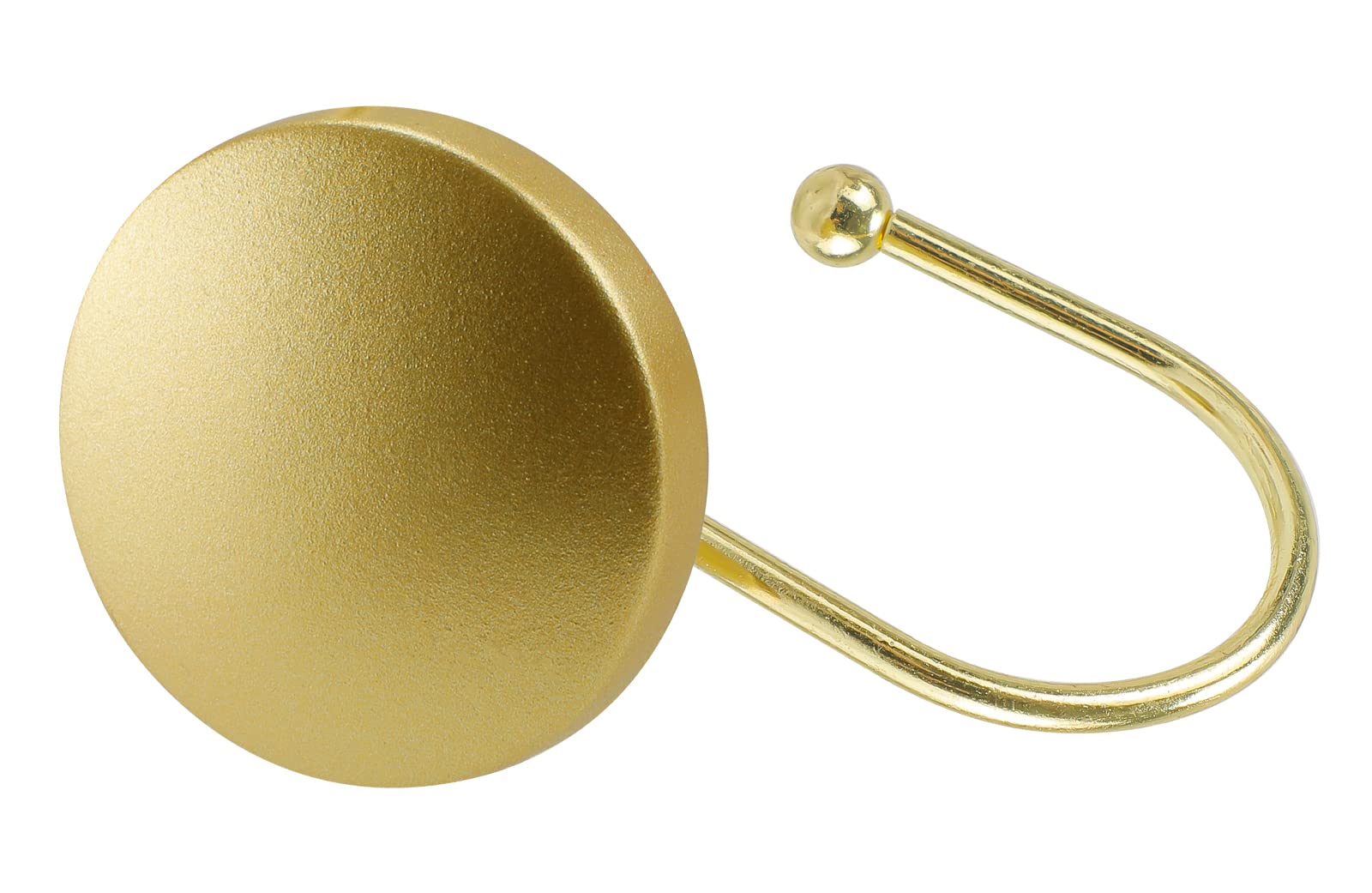 Decorative Shower Curtain Hooks, Simple Modern Style Round Flat-Back Button Design for Bathroom Decor, Gold