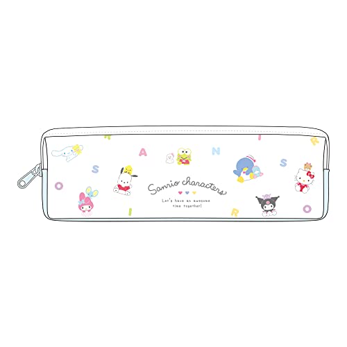 Tees Factory Sanrio SR-5540754CA W Zipper Slim Pen Pouch, Colorful, Alphabet