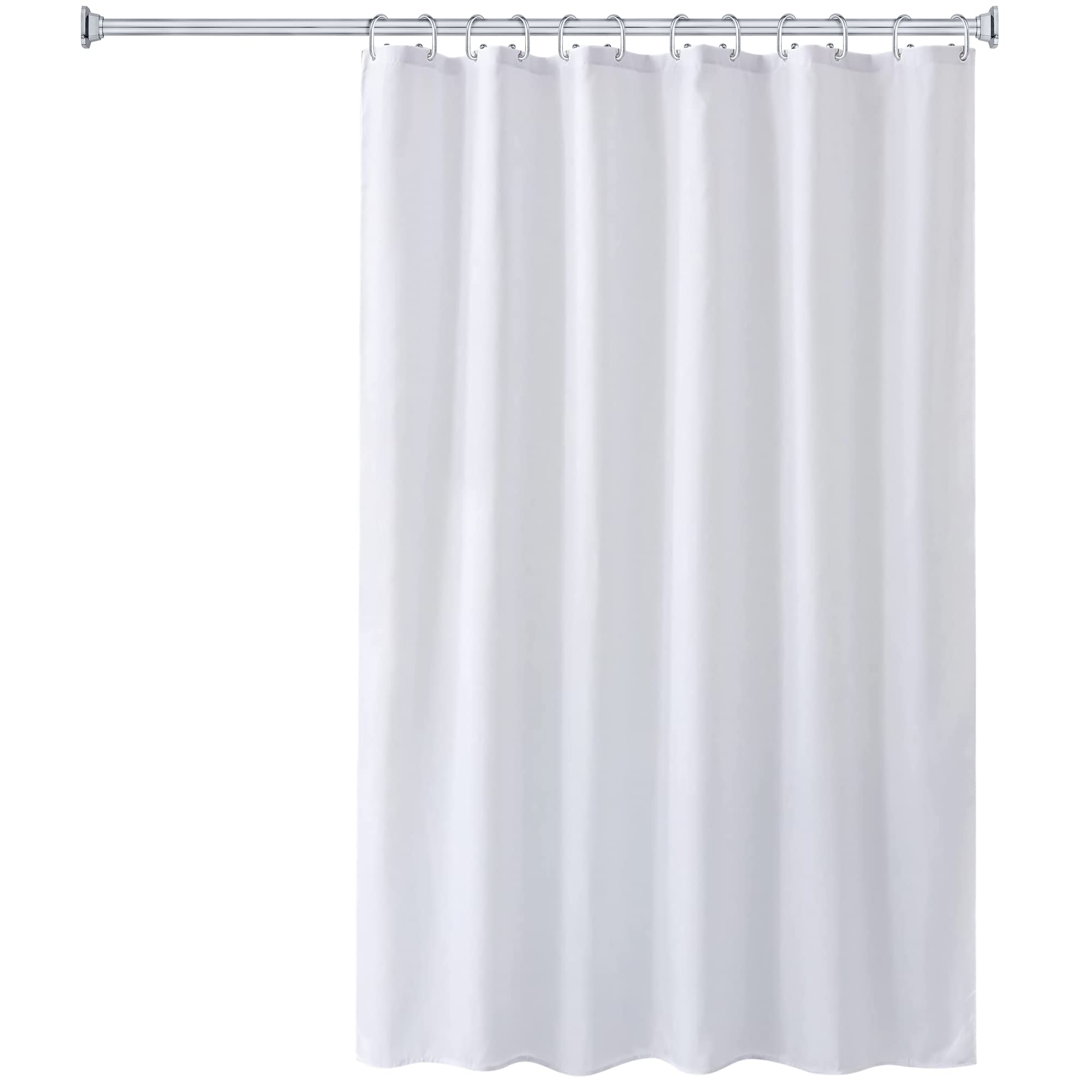 Splash Home Decorative Aluminum C-Shaped Shower Curtain Hooks, Smooth-Glide, Rust-Resistant, Set of 12 - Chrome