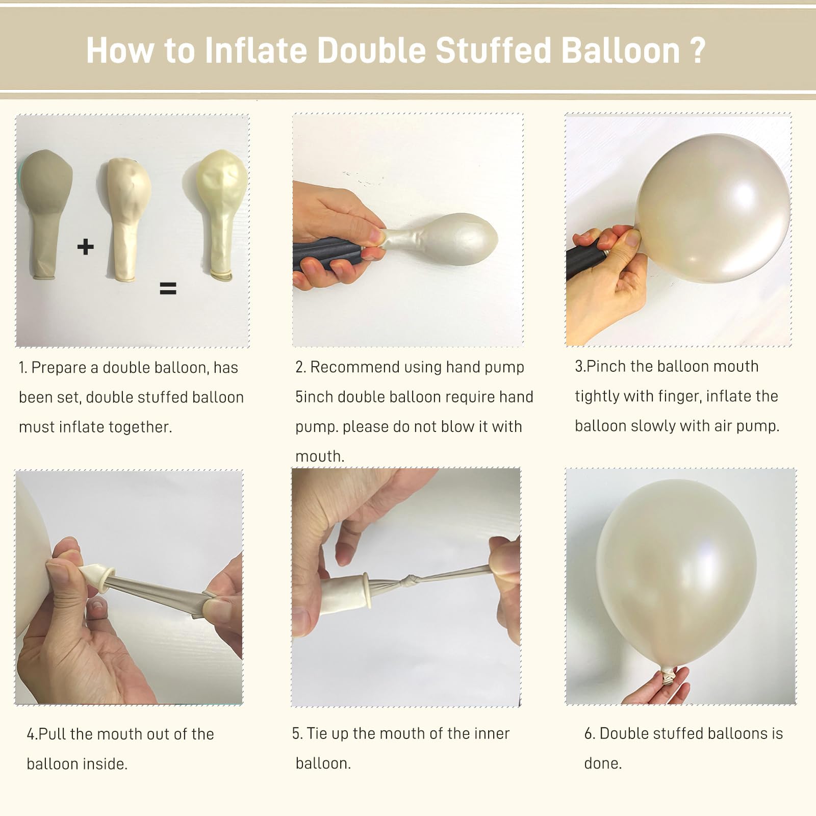 Pearl White Pink Double Stuffed Balloons Garland White Sand Rose Gold Balloon Arch Kit Different Sizes for Baby Shower Birthday Wedding Party Decorations