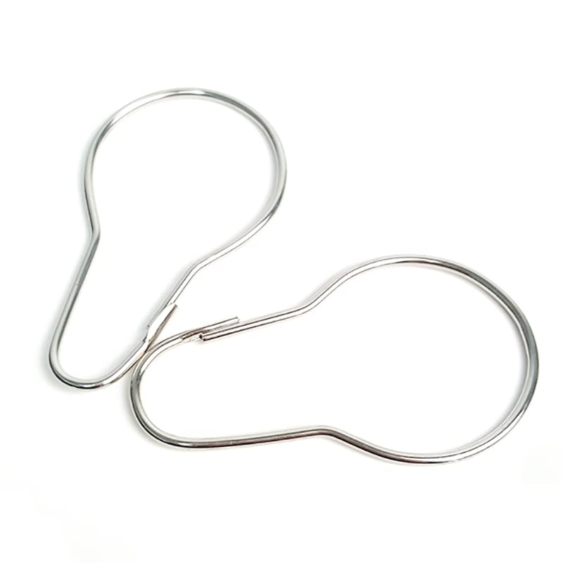 TMIGOO 48 Pieces Stainless Steel Rust Proof Shower Curtain Hooks Ring for Bathroom Shower Curtain Rods (Silver)