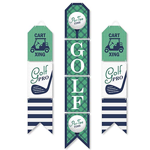 Big Dot of Happiness Par-Tee Time - Golf - Hanging Vertical Paper Door Banners - Birthday or Retirement Party Wall Decoration Kit - Indoor Door Decor