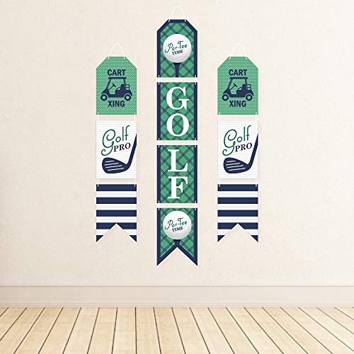 Big Dot of Happiness Par-Tee Time - Golf - Hanging Vertical Paper Door Banners - Birthday or Retirement Party Wall Decoration Kit - Indoor Door Decor