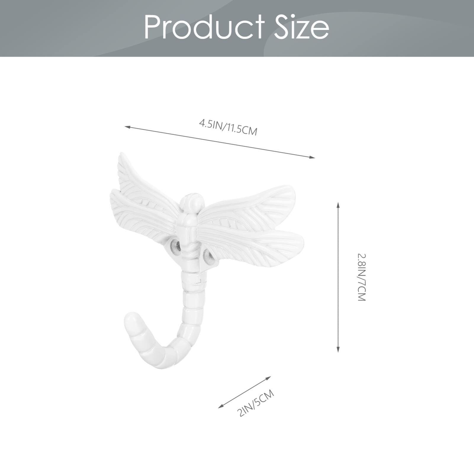 Zerodeko 1 Set Dragonfly Hook Decor Animal Coat Hangers Retro Keychain Metal Clothing Rack Heavy Duty Hook Wall Mounted Hanger Home Wall Hook Key Hanging Hook Aisle White Delicate