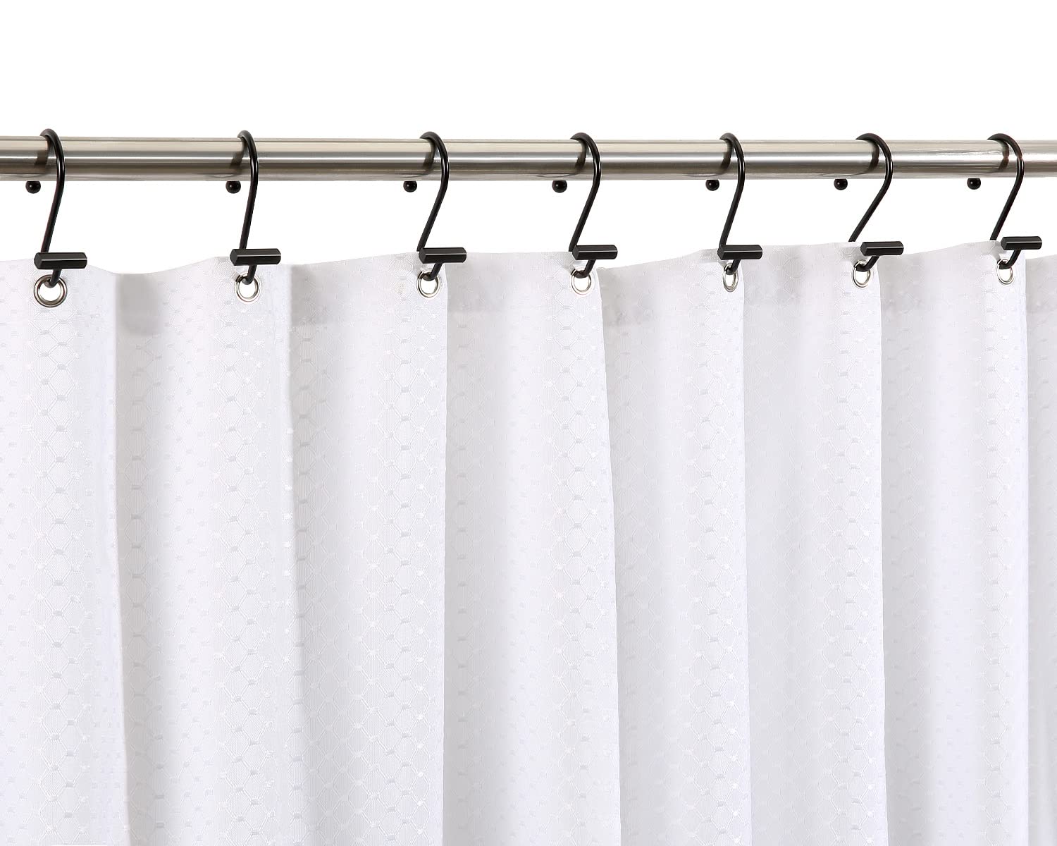 Black Shower Curtain Hooks, Rust Proof Shower Curtain Rings for Bathroom, CHICTIE Modern Metal Decorative Shower Hooks Hangers for Shower Curtain Rod, Square T Bar Shape Set of 12