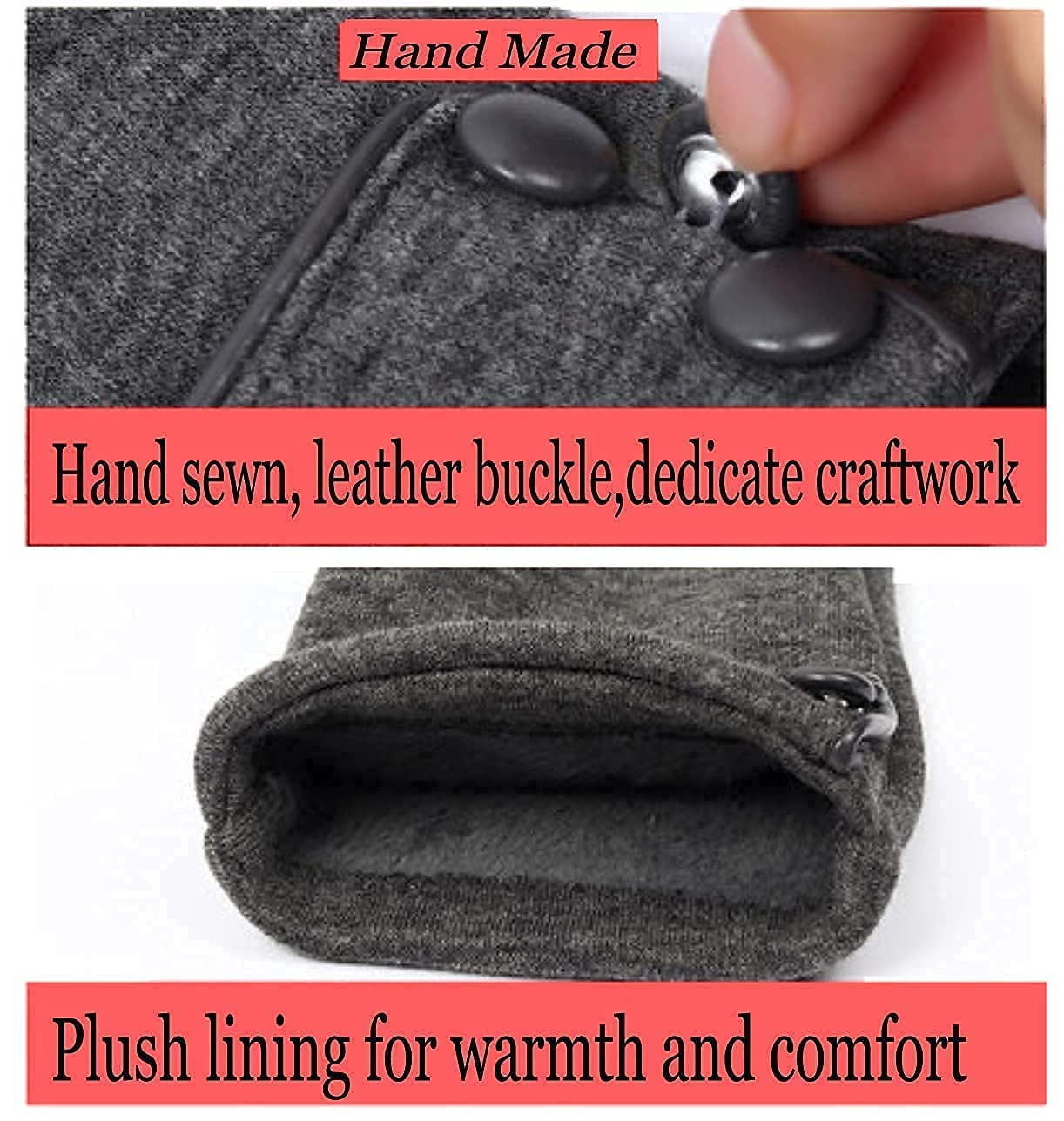 Tomily Womens Touch Screen Phone Fleece Windproof Gloves Winter Warm Wear (Gray)
