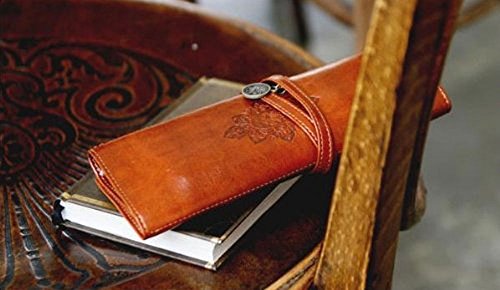 niceEshop(TM) Twilight Retro Bandage Synthetic Leather Pen Bag Pencil Case Makeup Pouch(Dark Brown)