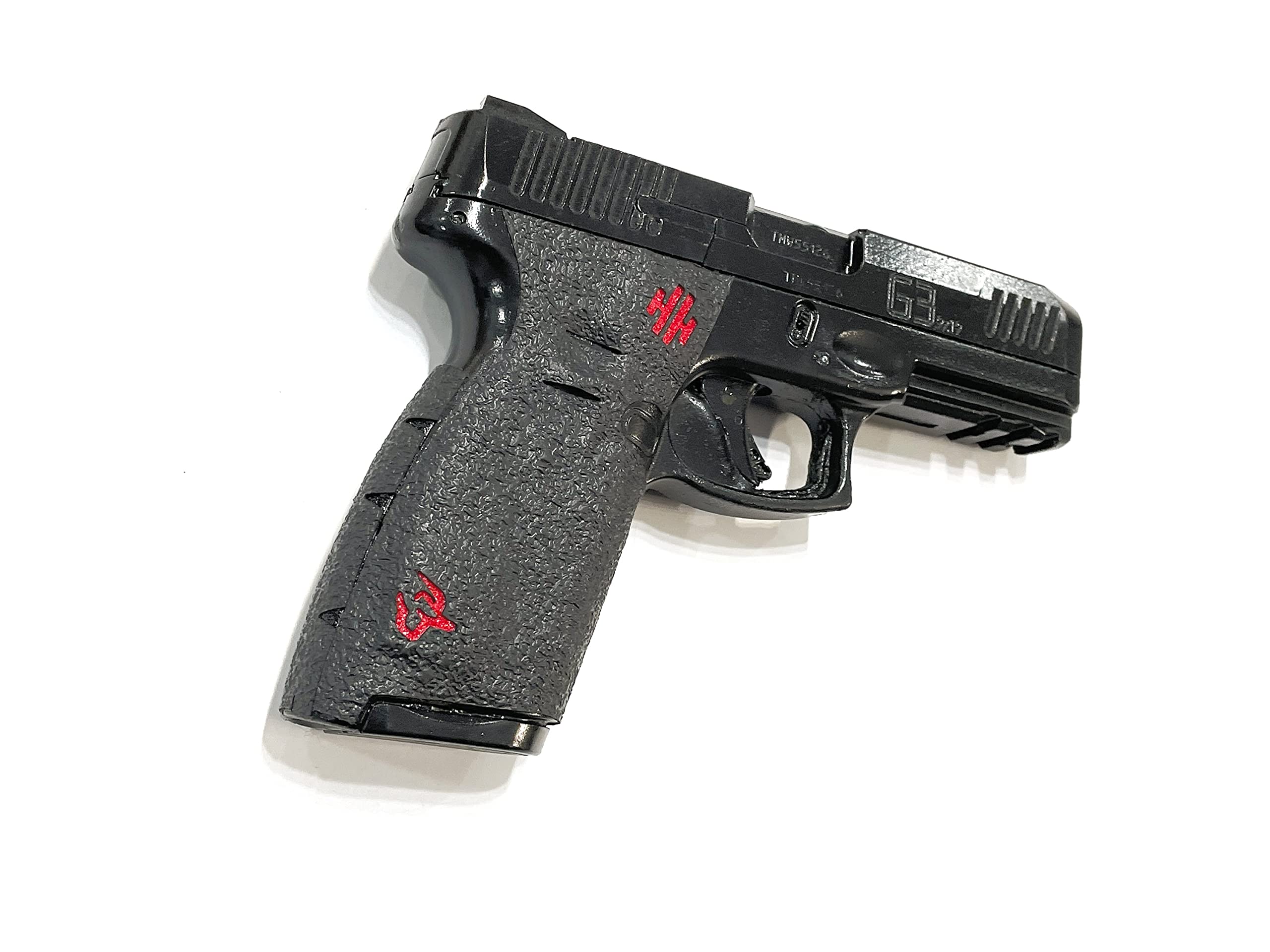 Handleitgrips Gun Grip Tape Compatible with Taurus G3C | Black Textured Rubber Pistol Grip Tape with Red Insert | Gun Accessories | Veteran Owned