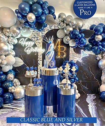 Kozee Navy Blue Double-Stuffed Balloons different sizes 63pcs18/10/5 inch Dark green balloon Garland kit For Wedding Birthday baby shower anniversary decorations